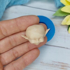 Silicone Mold Elf Face, Doll Face Size 0,86 х 1,46 Inch for Polymer ...