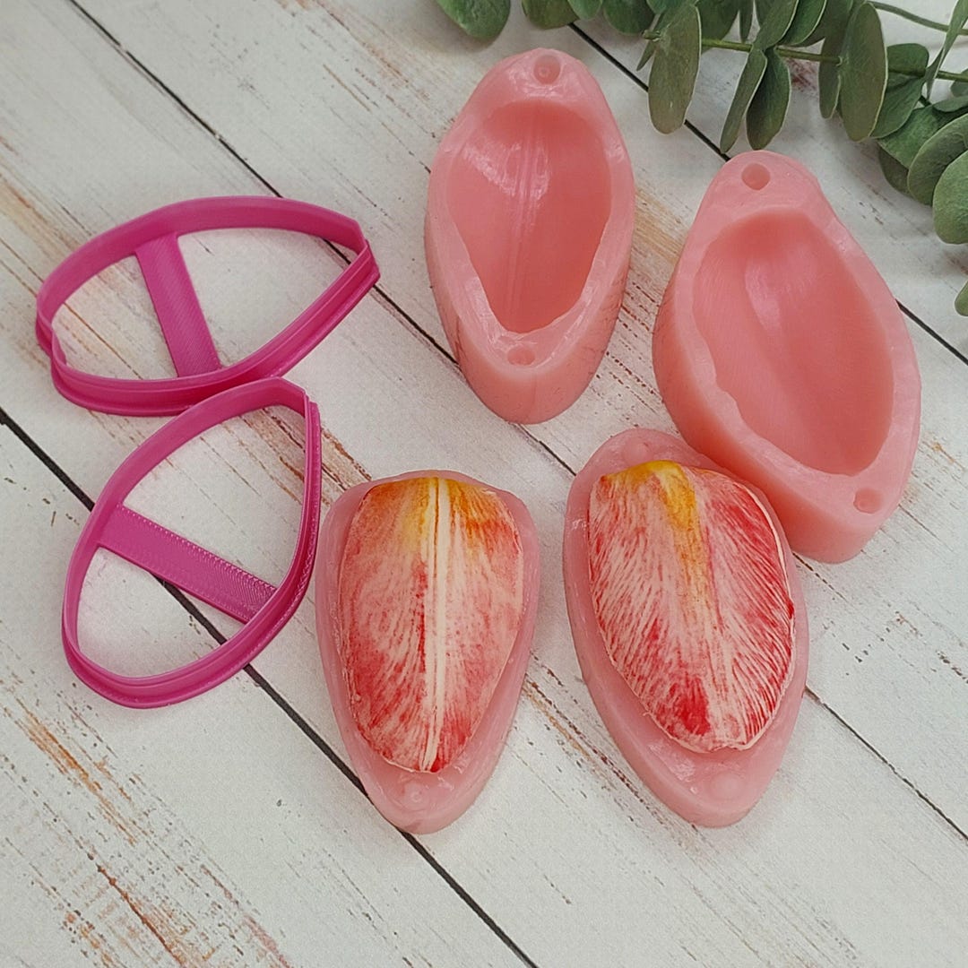 Realistic Tulip Clay Cutters and Silicone Molds for Polymer Clay & Cold ...