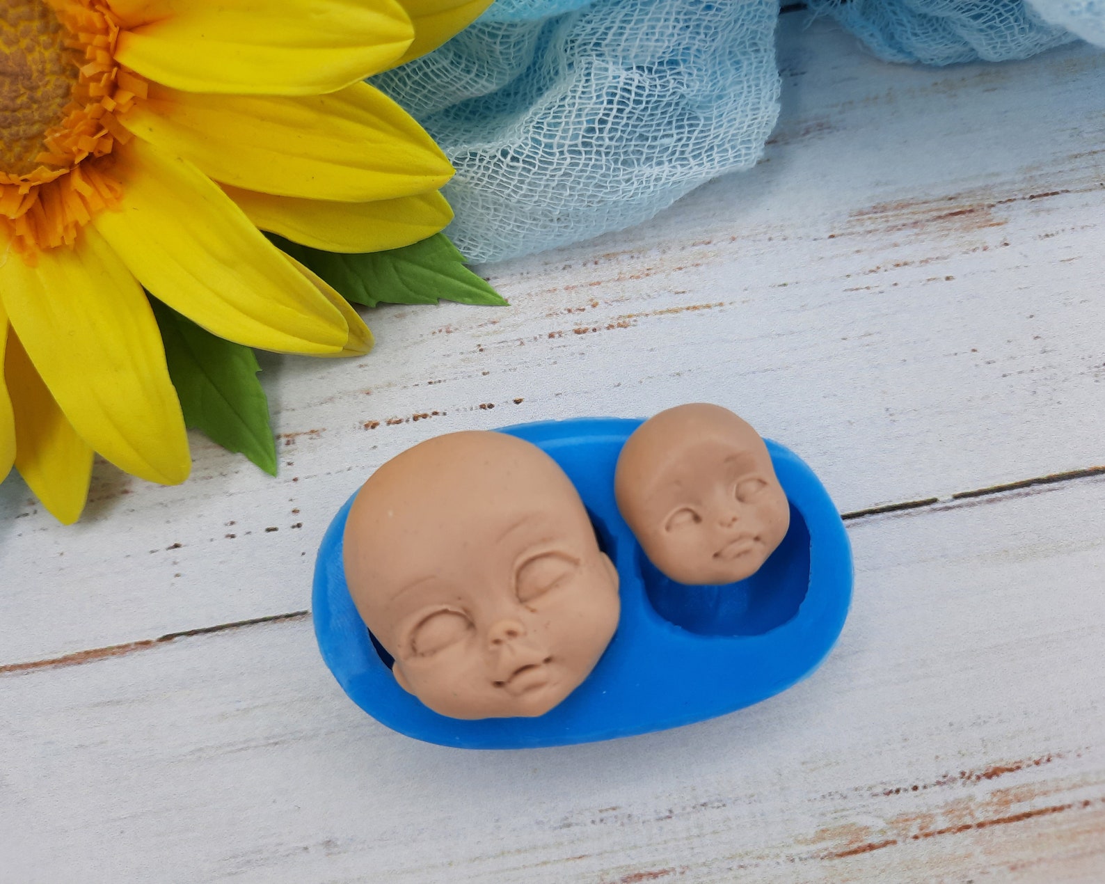 Silicone Mold 2-faces of Doll Size 1,5х1,5 & 2х2,5 Cm Doll Mold for ...