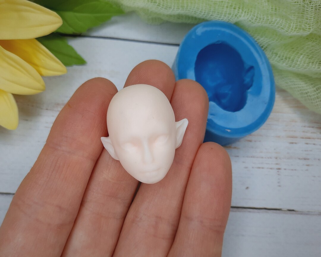 Silicone Mold Elf Face, Doll Face Size 3х3 Cm/ 1,37х1,37 Inch Doll Mold ...