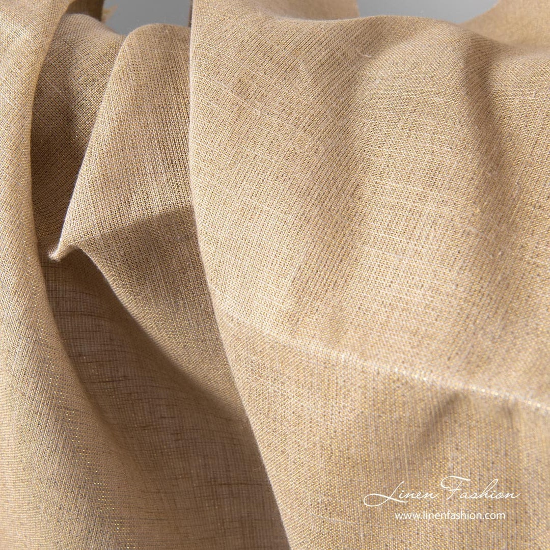 Natural Grey Shiny Linen Fabric | Pure Linen | Width 150cm (59 ...