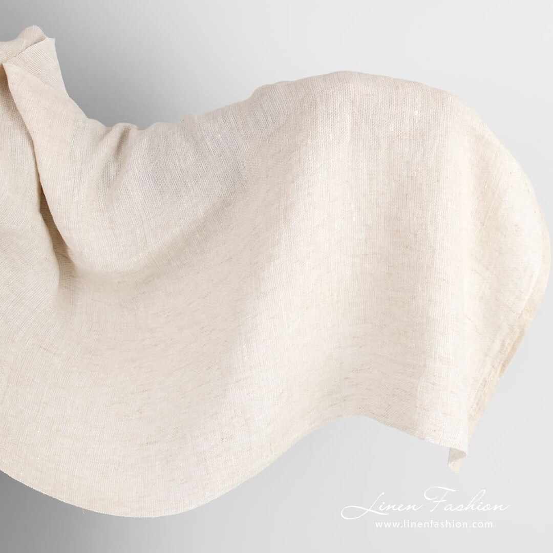 Linen Fabric in Light Sand Color | Washed Linen Fabrics | Width 140cm ± ...