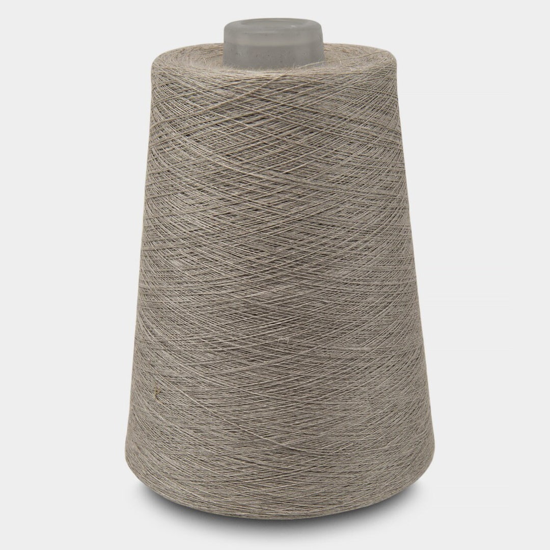 100% Linen Yarn on 500g ( 17.6oz ) Cone in Natural Flax Color, Not Dyed ...