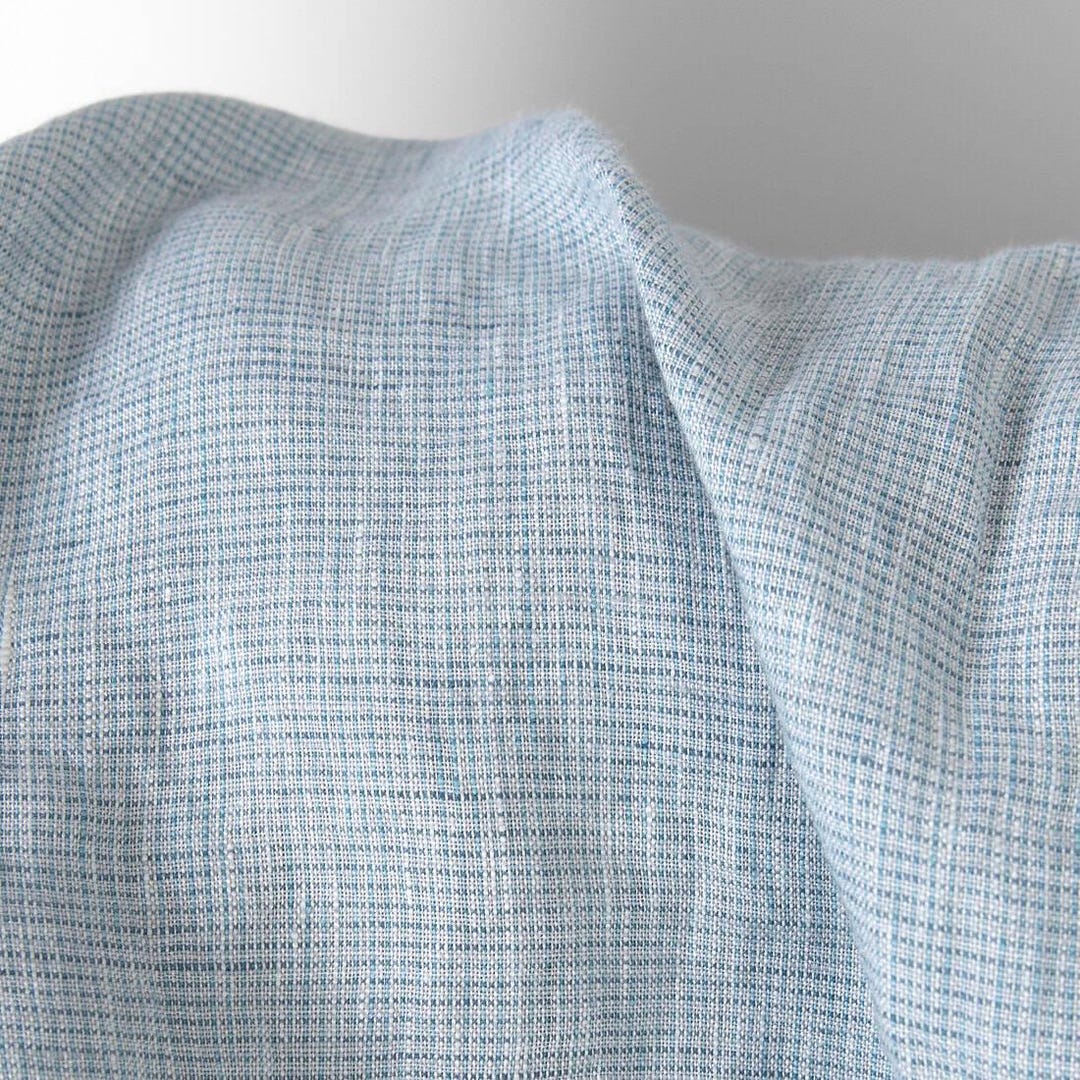 Linen Fabric Light Blue Melange | Washed Linen Fabric | Width 145 Cm ...
