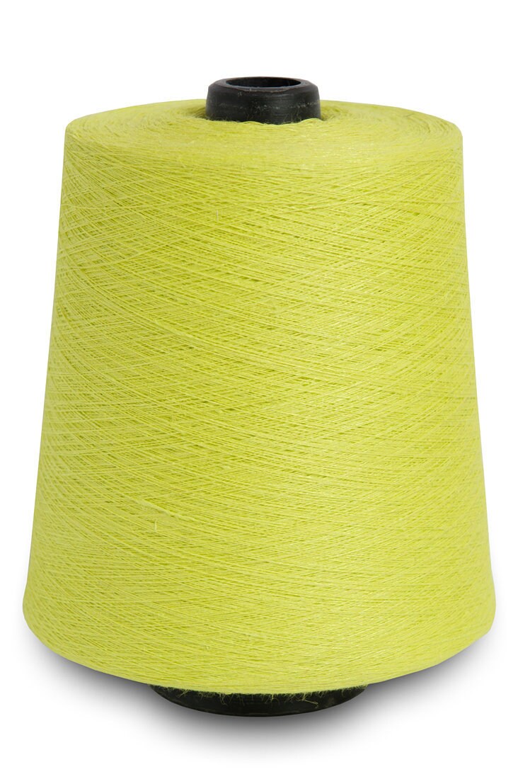100% Linen Yarn 500g 17.6oz Cone Neon Yellow Color | Etsy