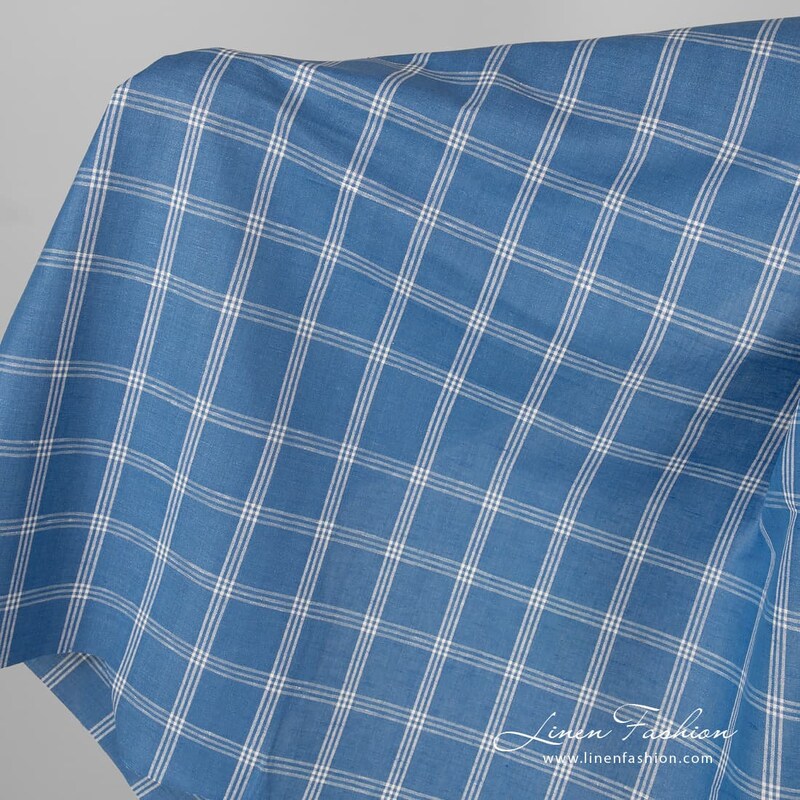 Checked Linen Fabric - Etsy