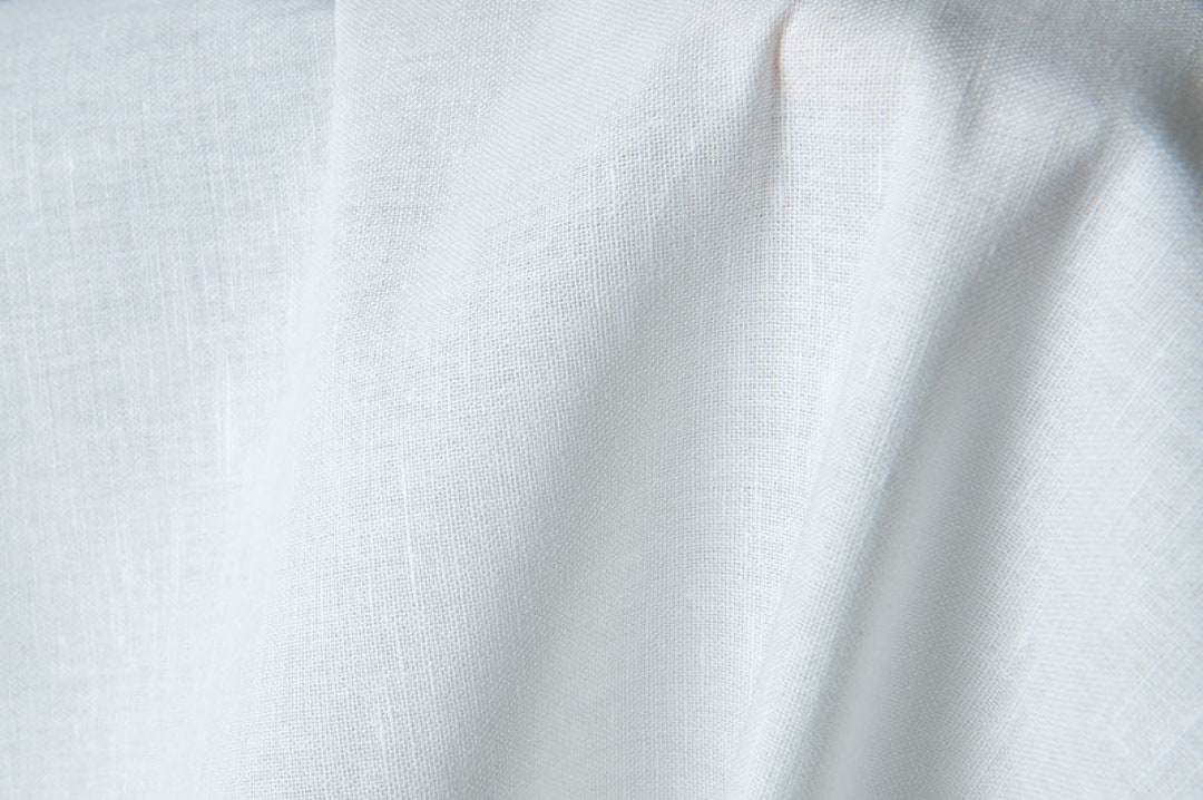 Bright White Linen Fabric| Solid Plain Optical White Linen | Width ...