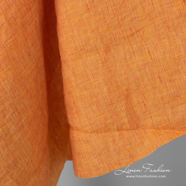 Orange Linen Fabric - Etsy Australia
