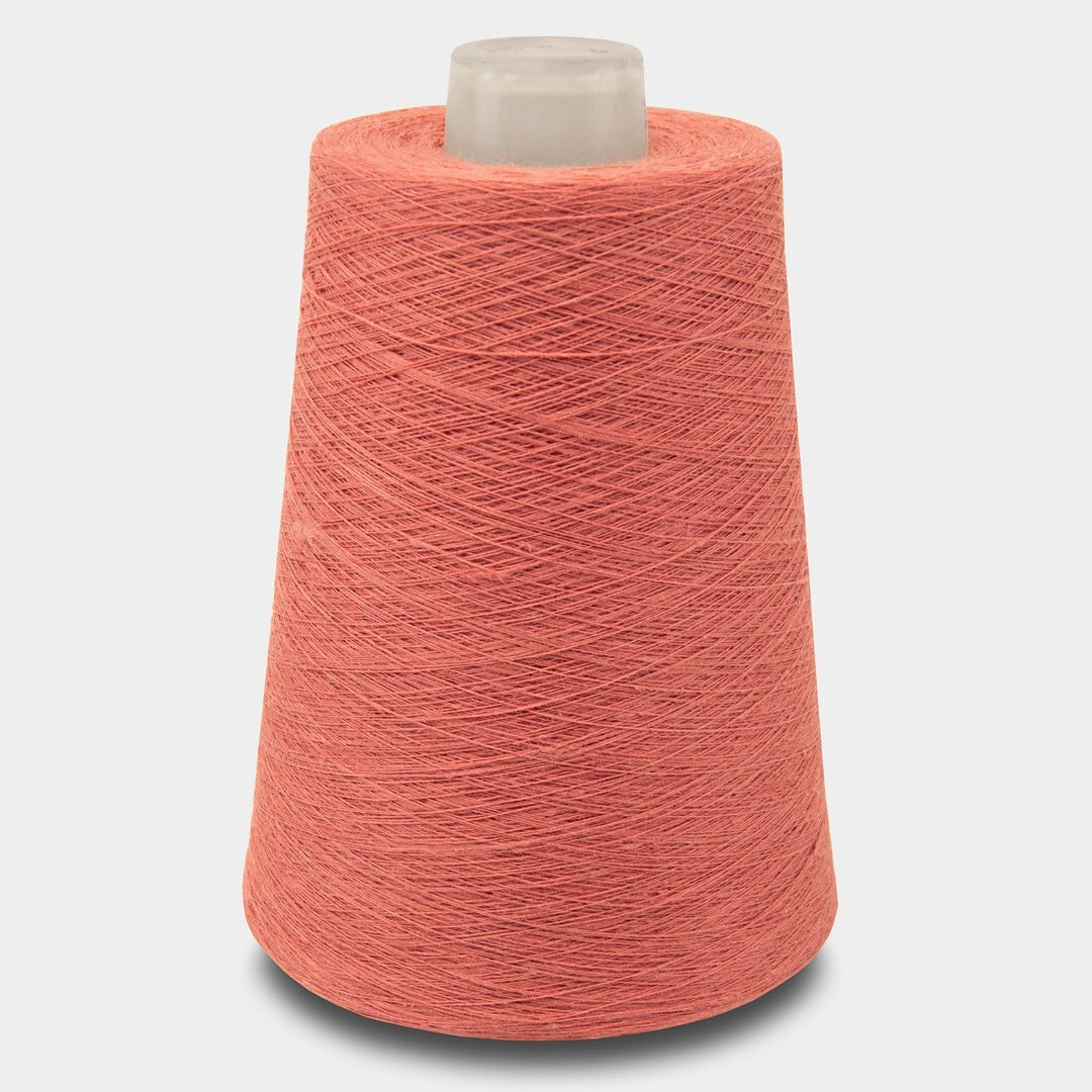 100% Linen Yarns, 500g ( 17.6oz ) Cones | Peony Color 10(6) | Dyed Flax ...