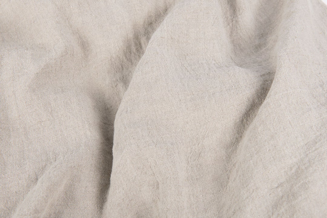 Extra Wide Linen Fabric, Softened Washed, Natural Flax Color, Not Dyed ...