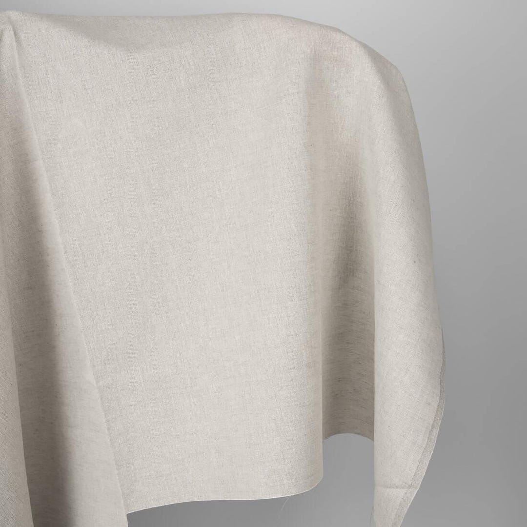 Plain Linen-cotton Fabric in Light Beige | Halflinen Solid Fabric ...