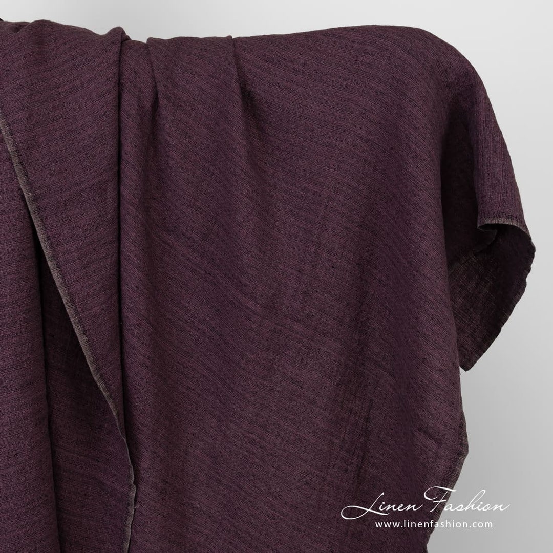 Violet Linen Fabric, Washed | Washed Linen Fabrics | Width 140cm ± 5% ...