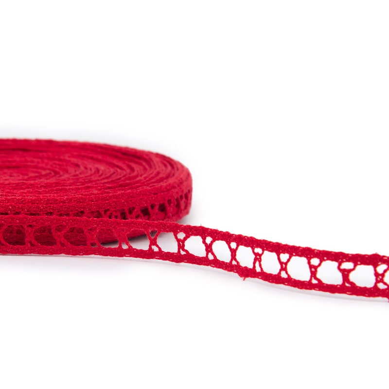 Red Lace Ribbon - Etsy