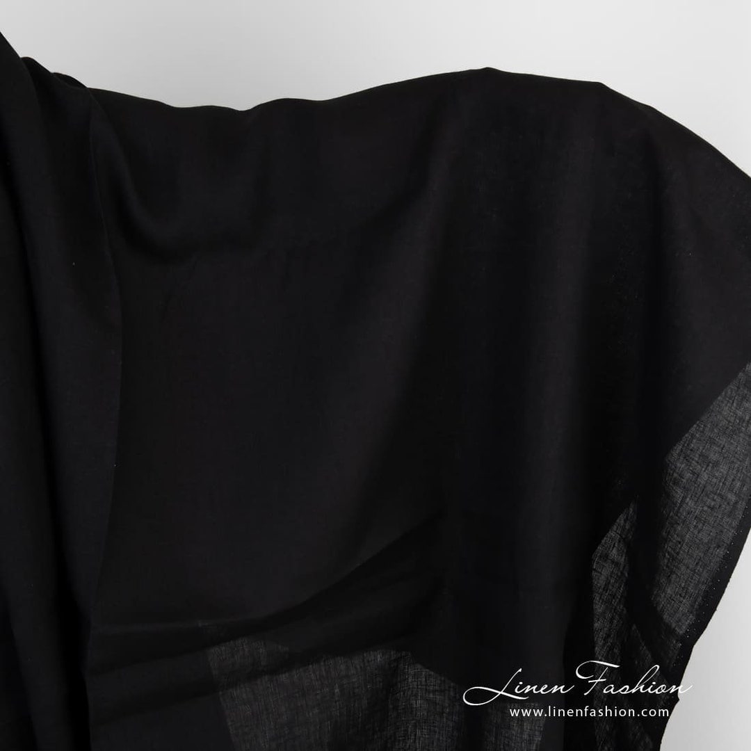 Black Linen Fabric | Pure Linen Fabrics | Width 150cm | Weight 125g ...