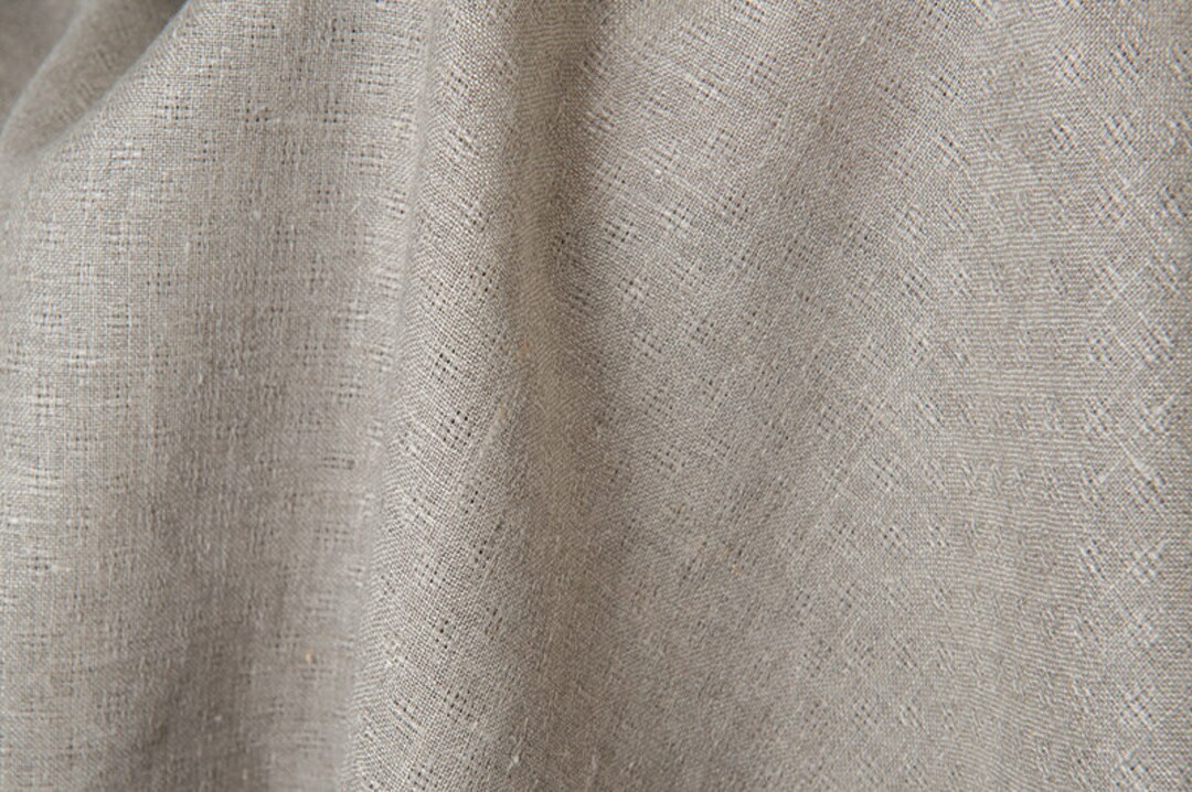 Grey Linen Fabric in an Openwork Pattern | Ajoure Pattern | Width 150cm ...