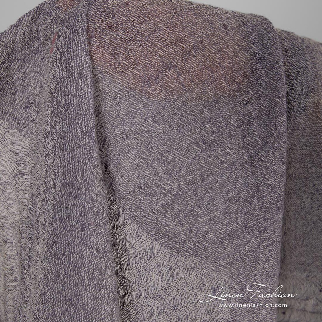 Linen Wool Violet Fabric | Washed Half-linen Fabric | Width 135cm (53 ...