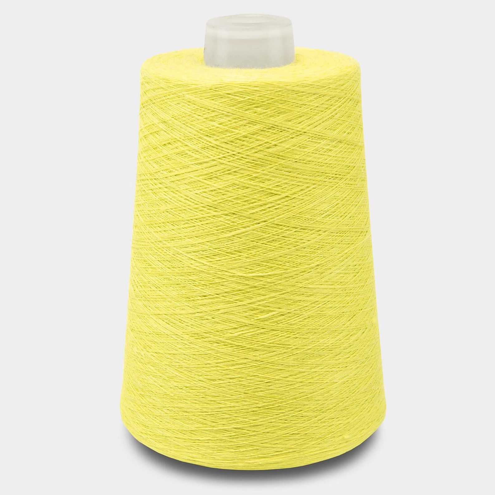 100% Linen Yarn, 500g 17.6oz Cone Neon Yellow Color Dyed Flax Thread ...