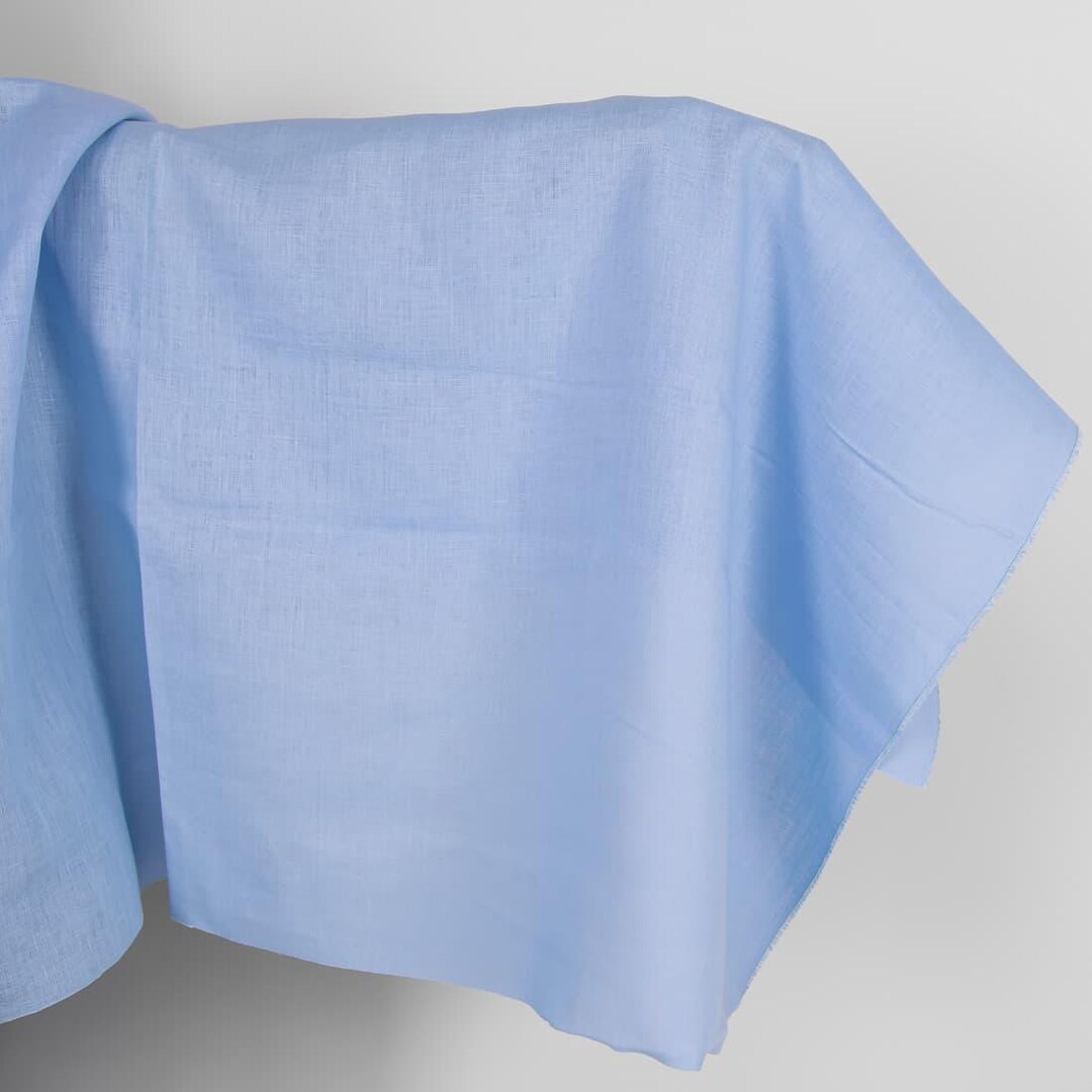 Light Blue Linen Fabric | Light Blue, Baby Blue Linen | Width 150cm ...