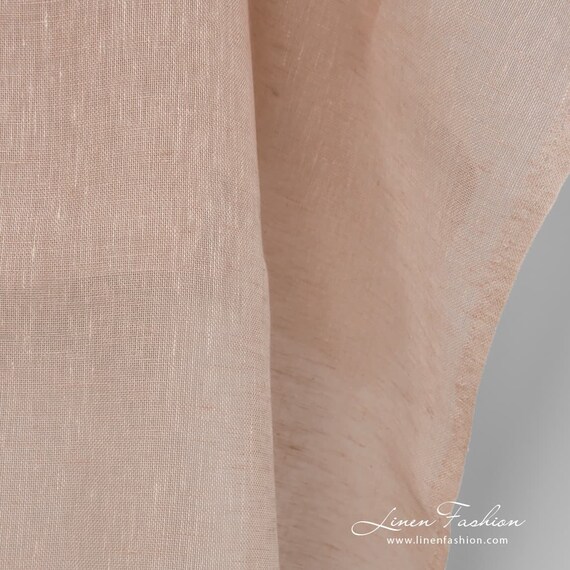 Linen fabric in latte beige colour Pure Linen Fabric Width | Etsy