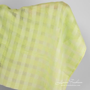 Linen Fabric in Light Lime Green Colour Pure Linen Fabric - Etsy
