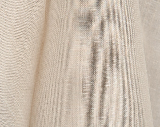 100% Linen Fabric Gauze in Light Beige Color Width 150cm - Etsy