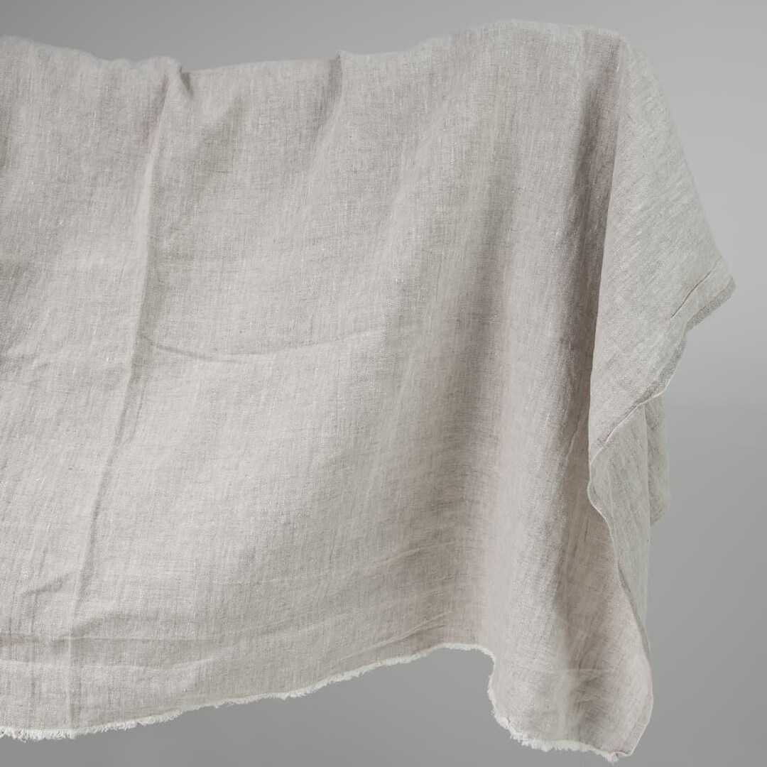 Washed Heavy Linen Fabric Beige Color | Washed Linen Fabric | Width ...