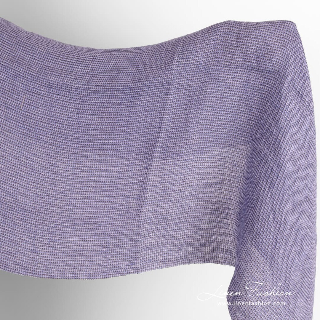 Violet Linen Fabric in "waffle" Pattern, Washed | Washed Linen Fabrics ...
