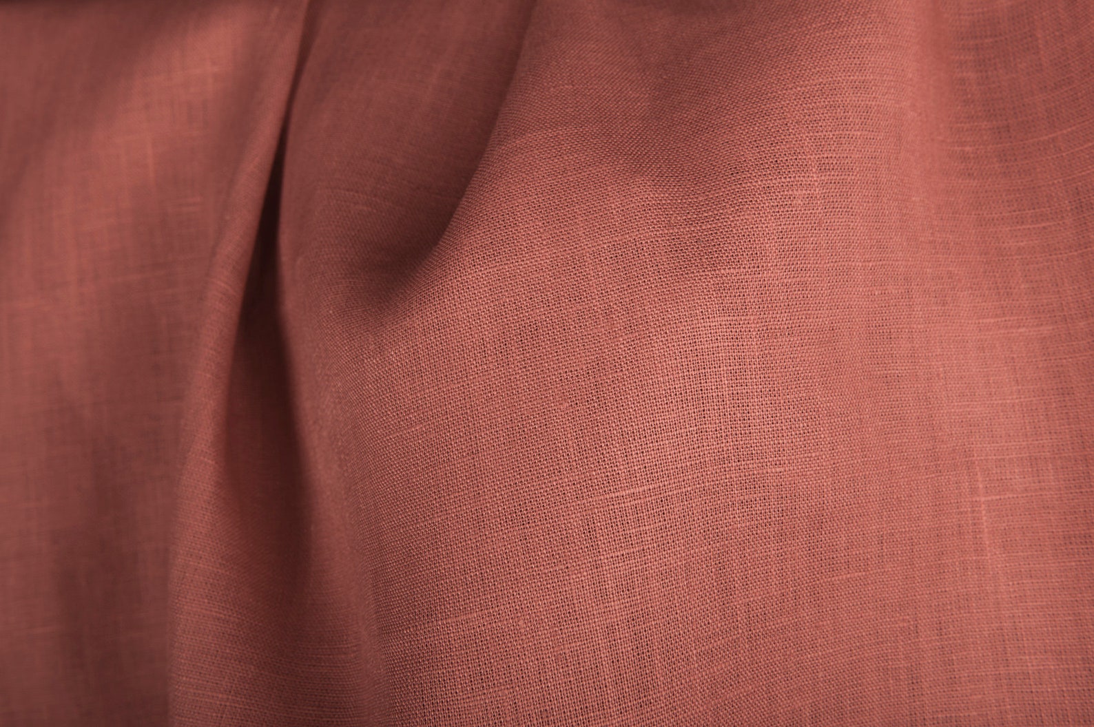 Deep Pink Linen Fabric Red Brick Color Width 150cm - Etsy