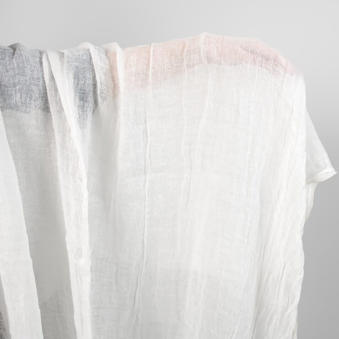 Off-white Transparent Linen Fabric | Washed Linen Fabric | Width 145 Cm ...