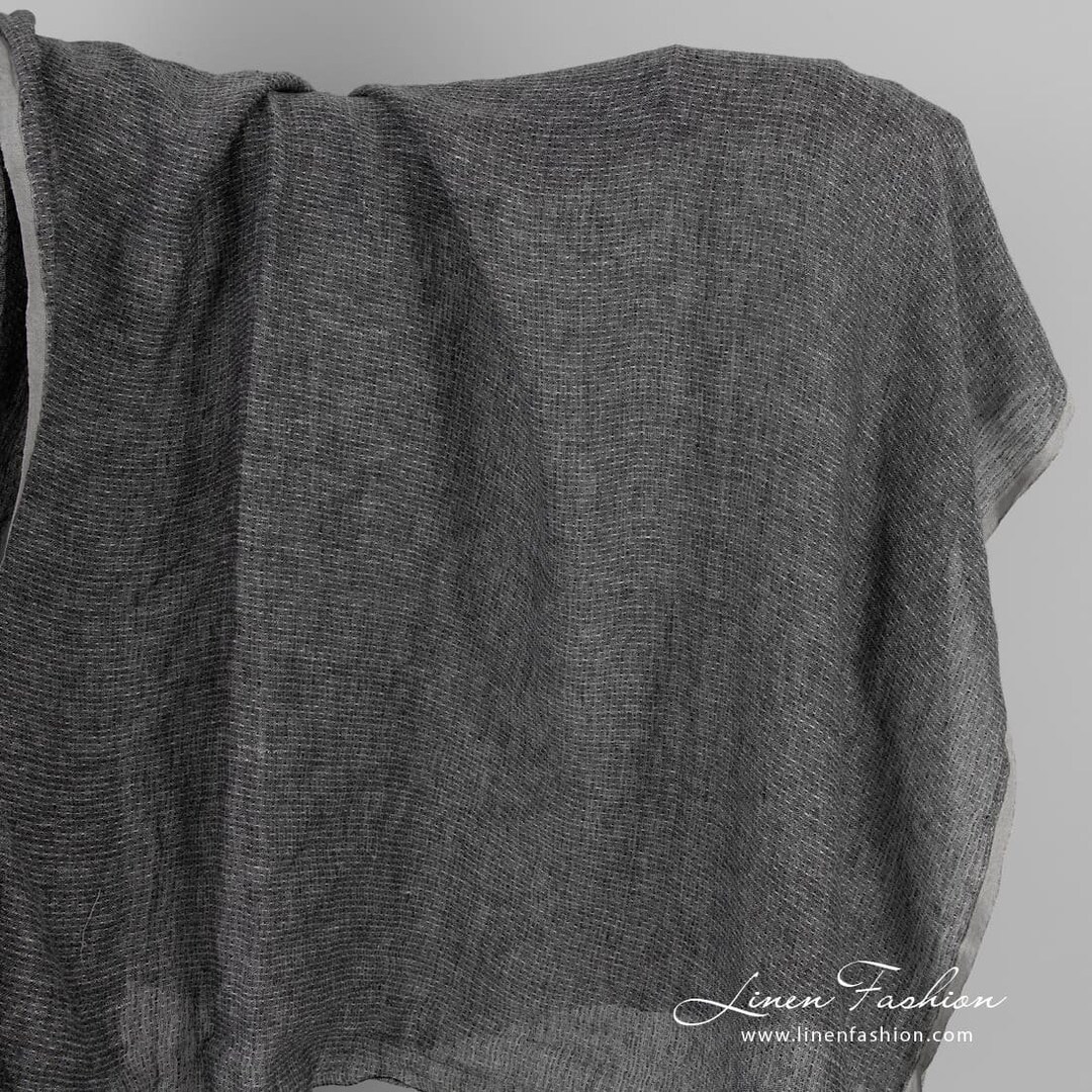 Lightweight Black and White Linen Fabric, Washed | Washed Linen Fabric ...