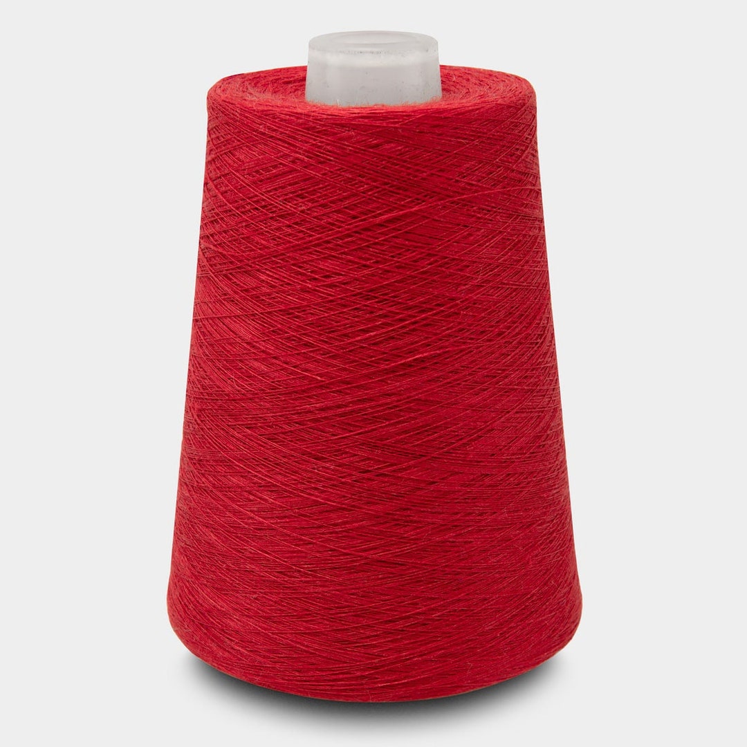 100% Linen Thread, 500g ( 17.6oz ) Cones | Red Color | Dyed Flax Yarns ...