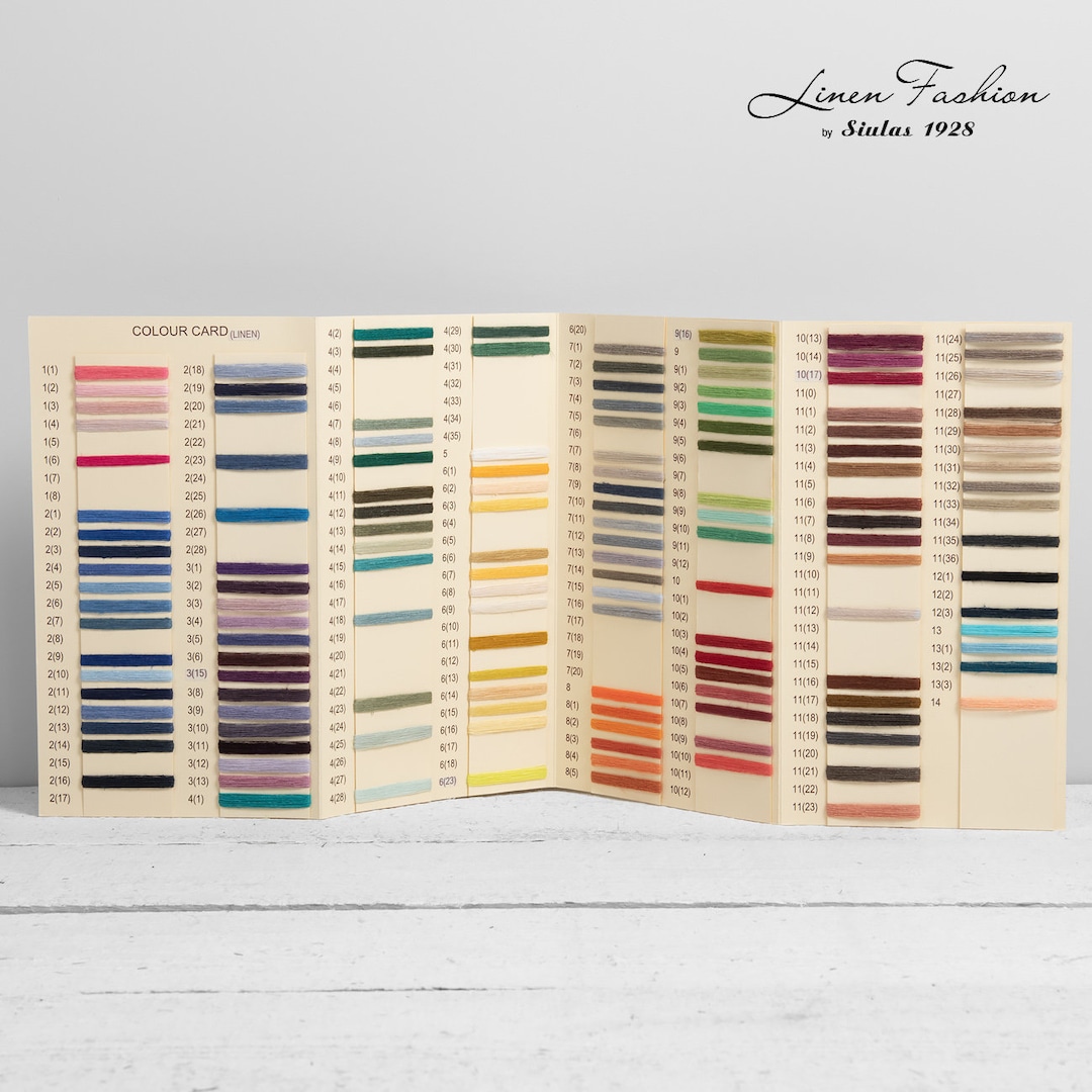 100 % Linen Yarns' Color Card | Made by AB Siulas, Lithuania - Etsy