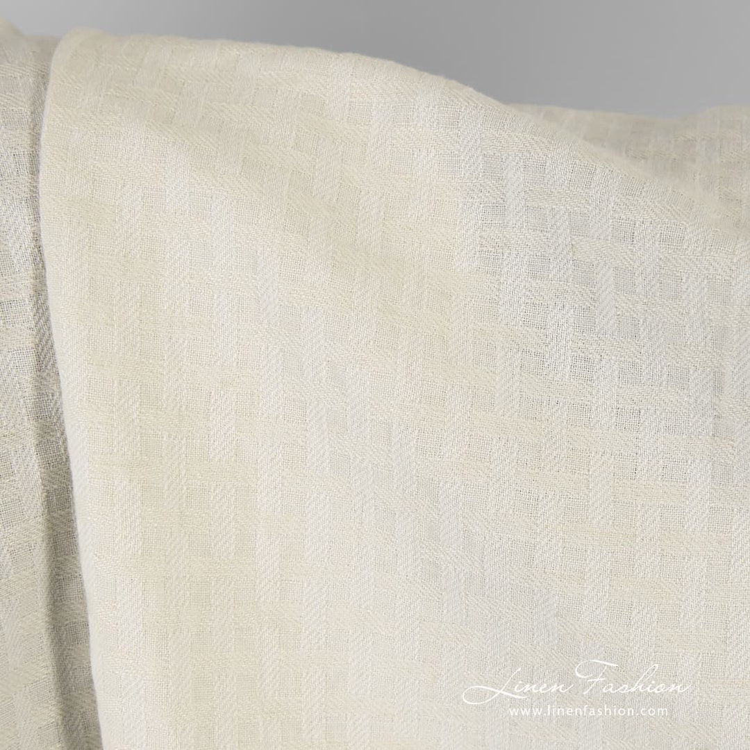 Linen Cotton Fabric in Cream Color, Washed | Linen Cotton Fabric ...
