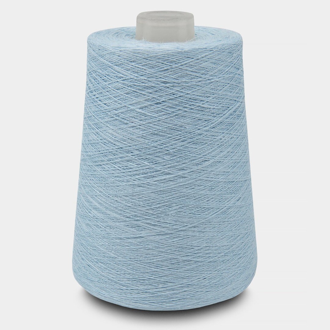 100% Linen Yarn, 500g ( 17.6oz ) Cone | Light Sky Blue Color | Dyed ...