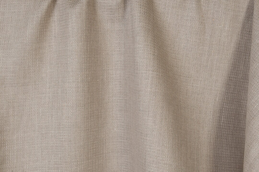 Checked Linen Fabric in Grey natural Flax Colour Waffle Linen Width ...