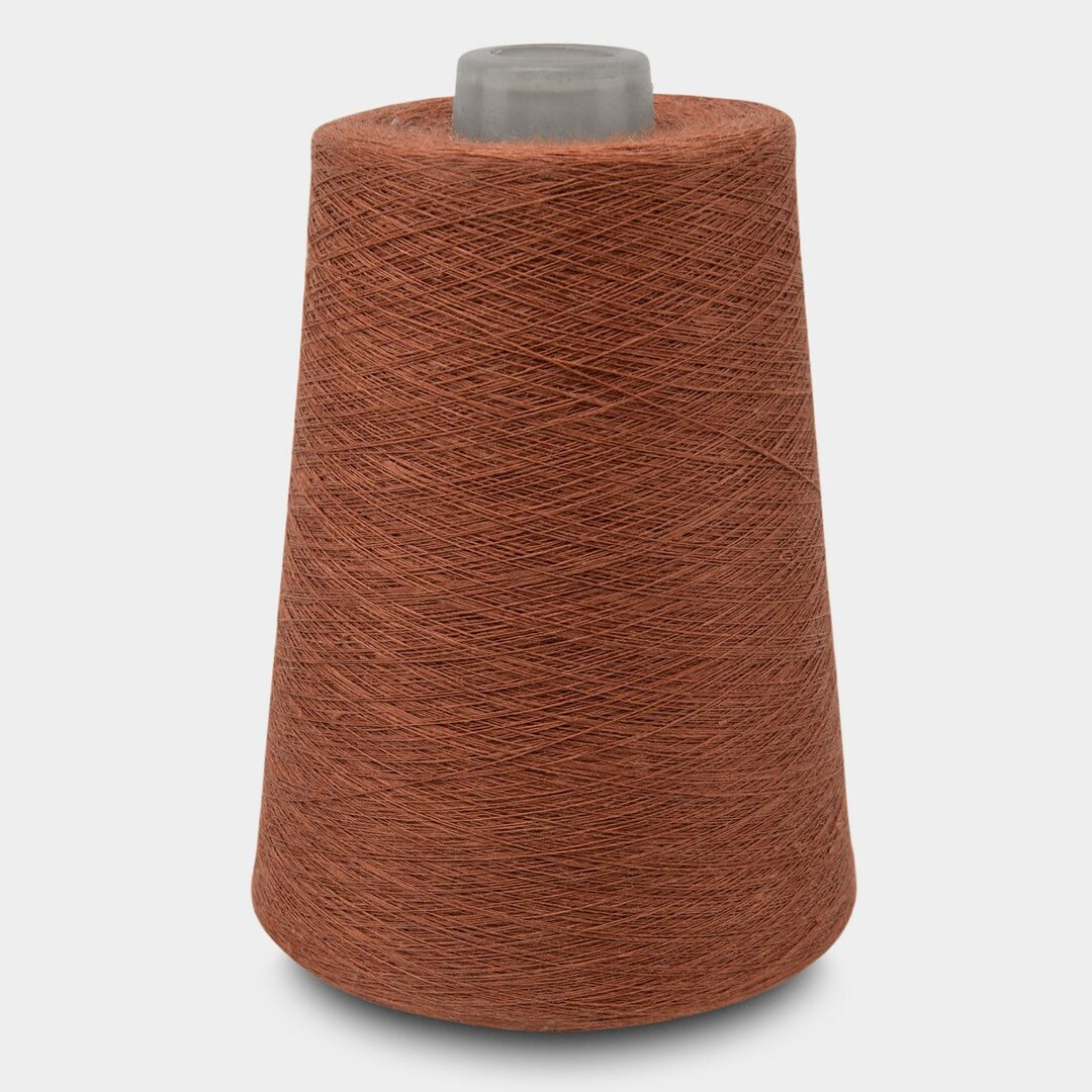 100% Linen Yarns, 500g ( 17.6oz ) Cones | Brick Red Color 10(5) | Dyed ...