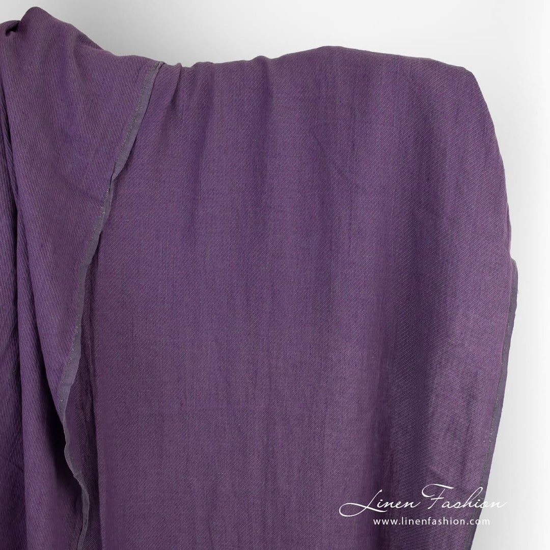 Violet Linen Fabric in Twill Weave | Washed Linen Fabrics | Width 145cm ...