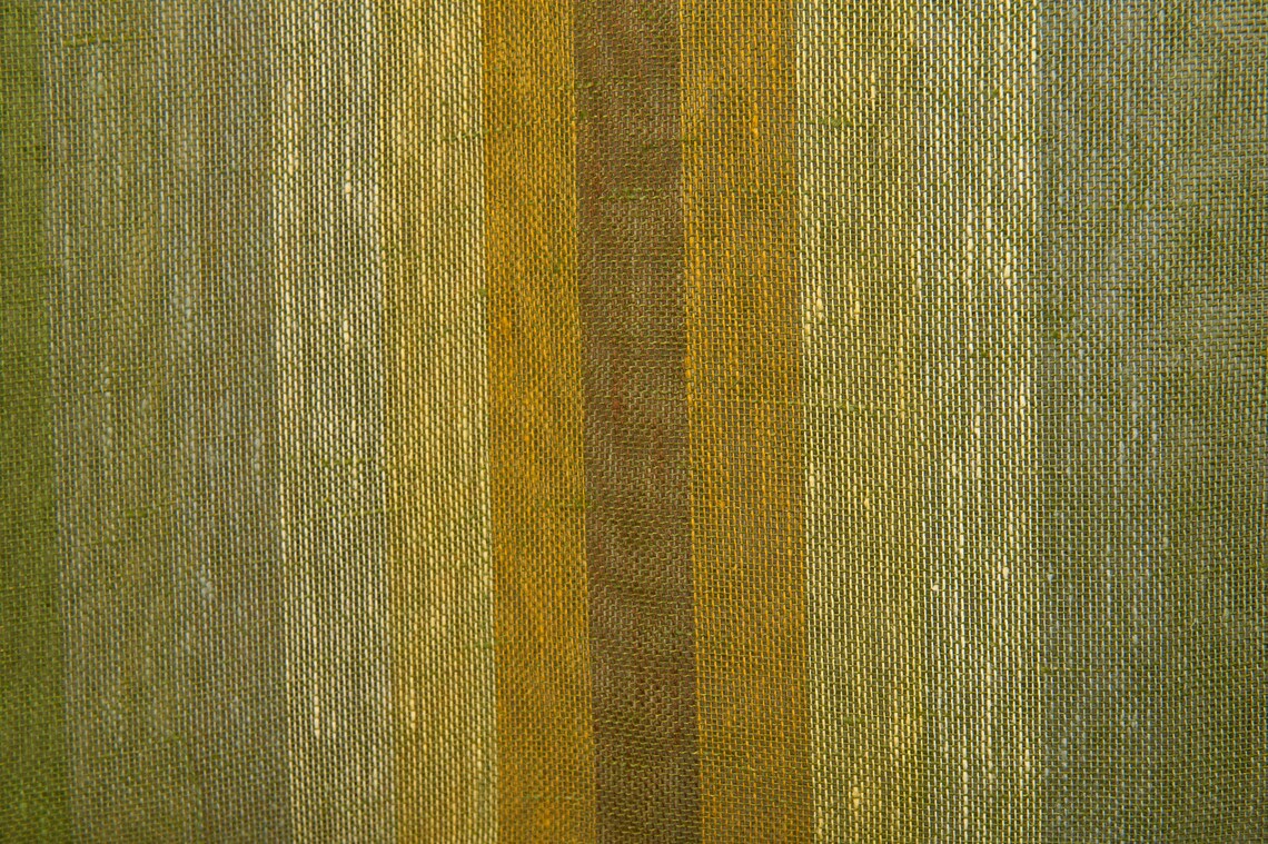 Transparent green linen fabric in stripes solid plain weave | Etsy