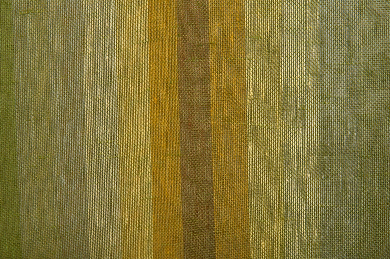 Transparent Green Linen Fabric in Stripes Solid Plain Weave | Etsy