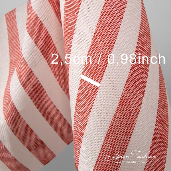 Red Stripe Linen - Etsy