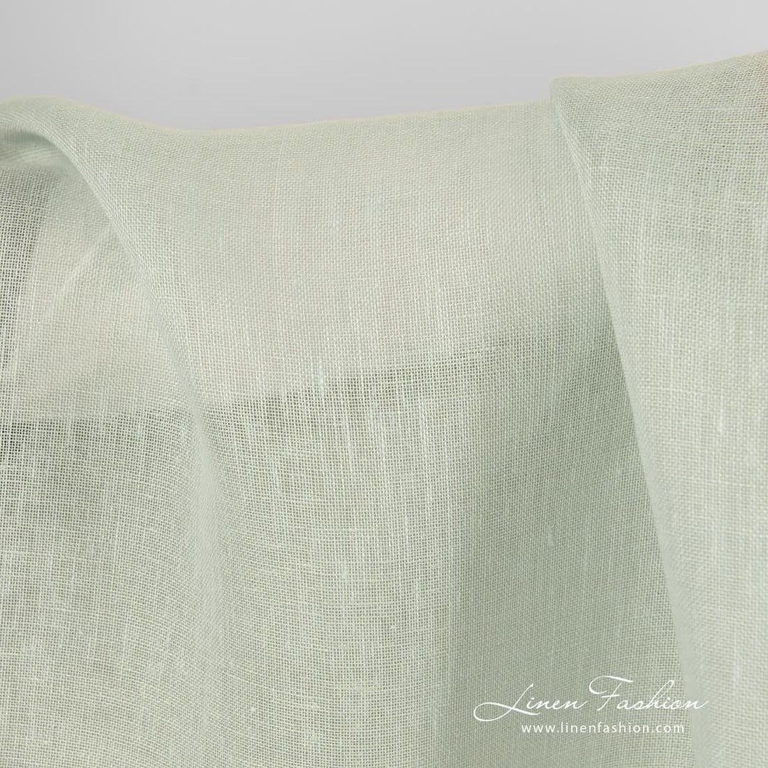 Tissu lin vert pâle Tissu pur lin Largeur 150cm 59 Poids 130 g/m 3,83 ...