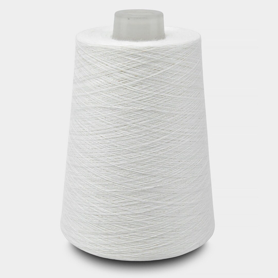 100 Linen Yarn, 500g ( 17.6oz ) Cones, White Color Dyed Flax Thread ...