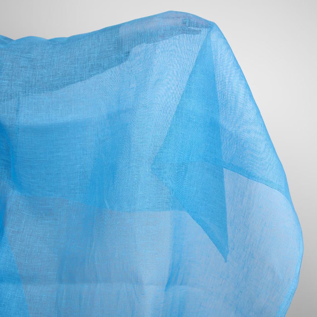 Sheer Linen Fabric Sky Blue Colour | Width 150cm | Weight 110gsm ...