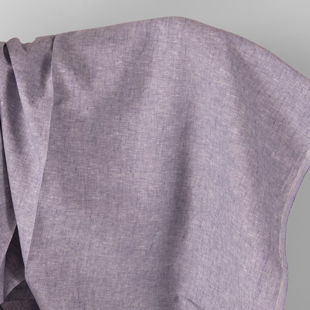 Melange Purple Linen Fabric | Pure Linen Fabric | Width 115 Cm (45 ...