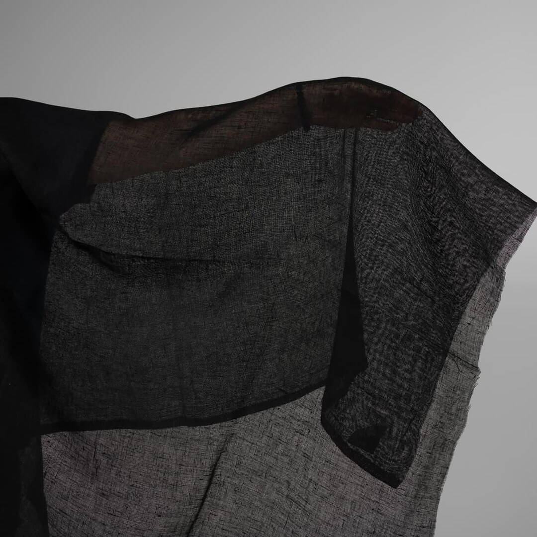 Transparent Linen Black Fabric | Width 150cm | Weight 110gsm | Produced ...
