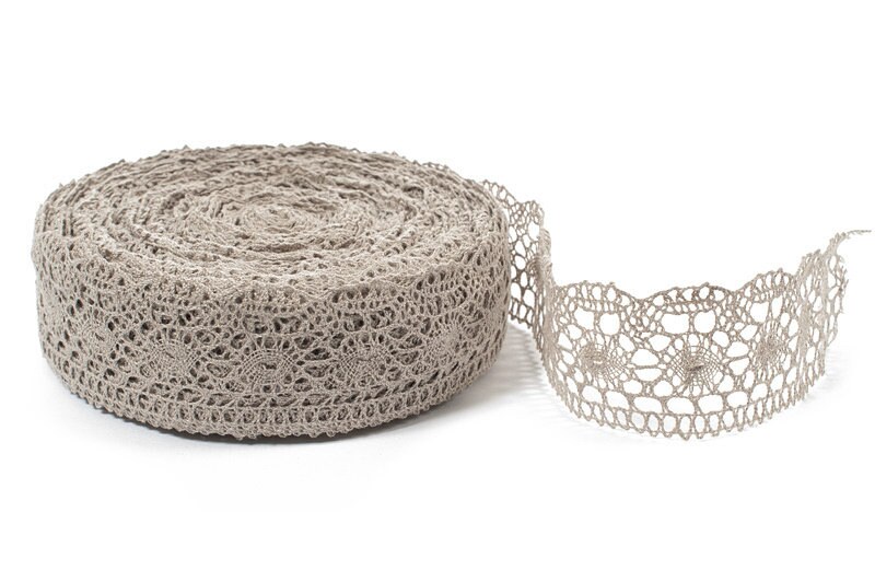 100% Linen Lace Trim in Natural Flax Color No. 19 Width: - Etsy