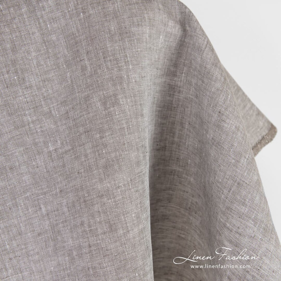 Greyish Brown Linen Fabric | Pure Linen Fabric | Width 150cm (59 ...