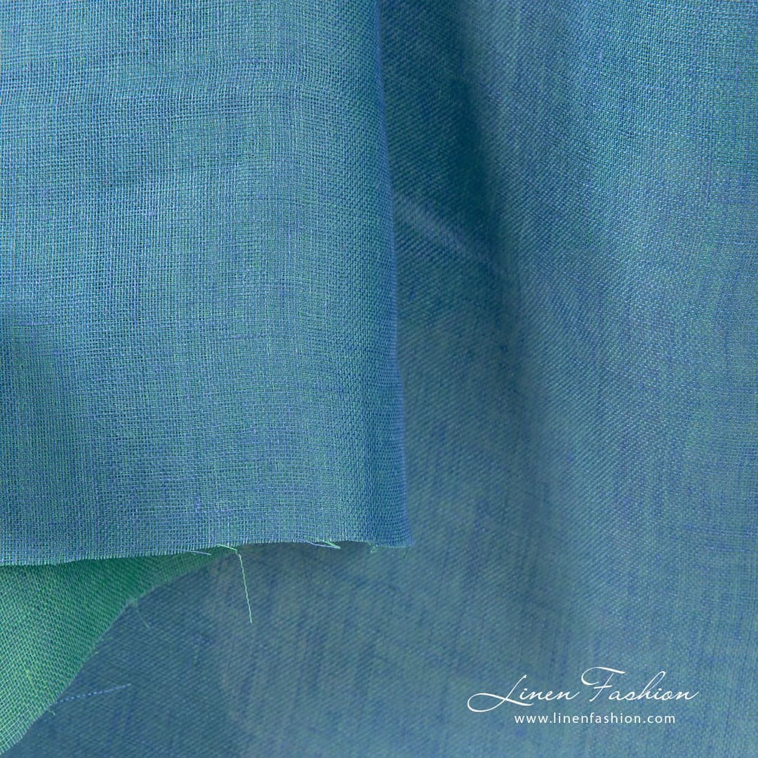 Blue/green Linen Fabric Pure Linen Fabric Width 150cm 59 Weight 130g ...