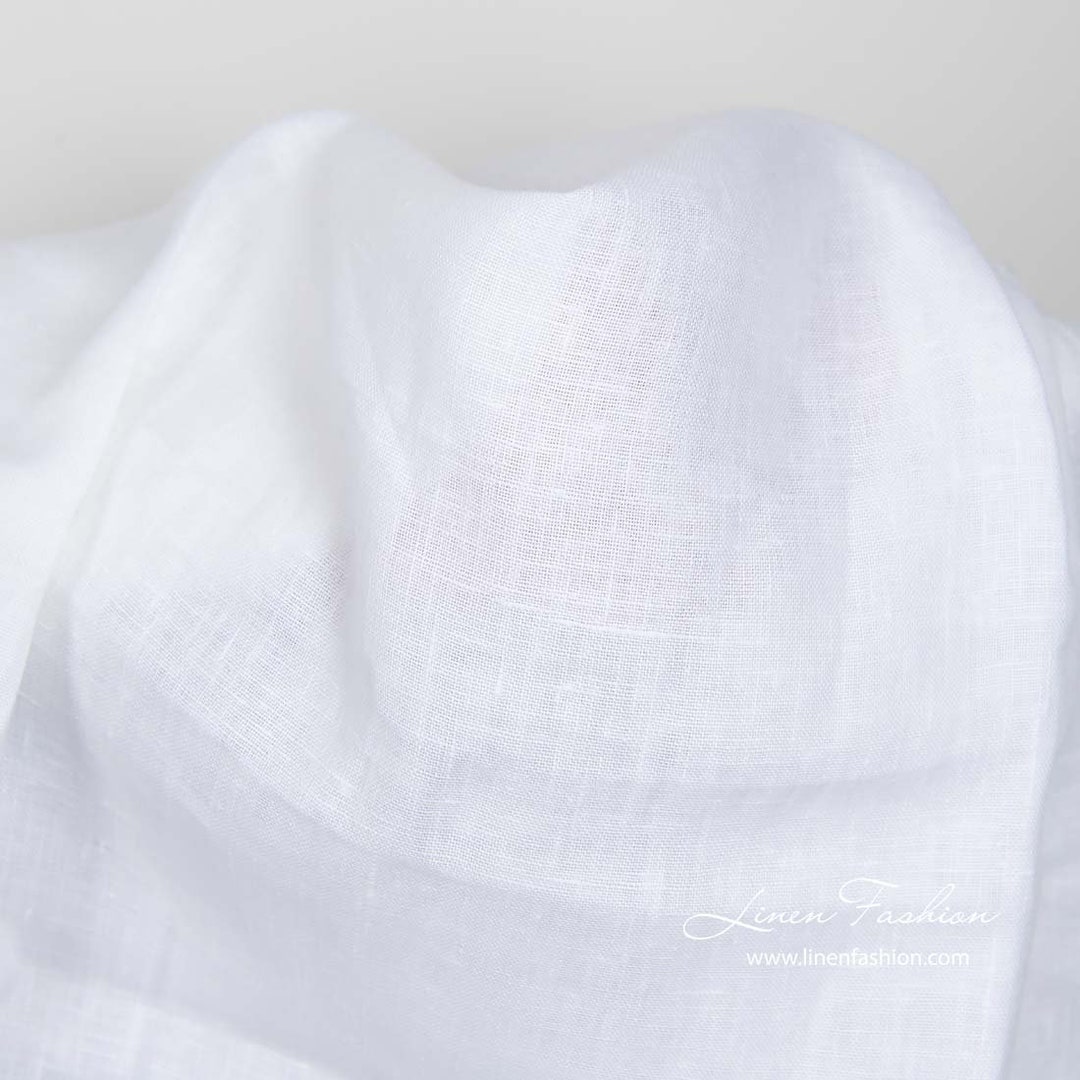 Extra Wide Linen Fabric in Bright White | Wide Width Linen Fabric 280 ...