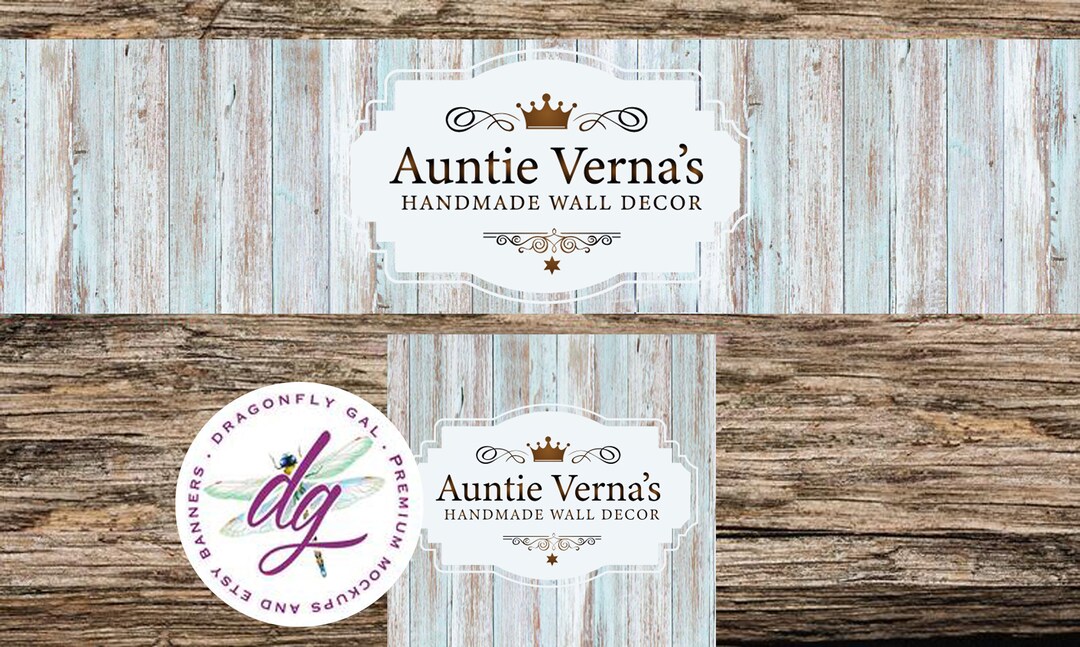 Rustic Etsy Banner Avatar Wood Boutique Banner 2 Piece Set Store ...
